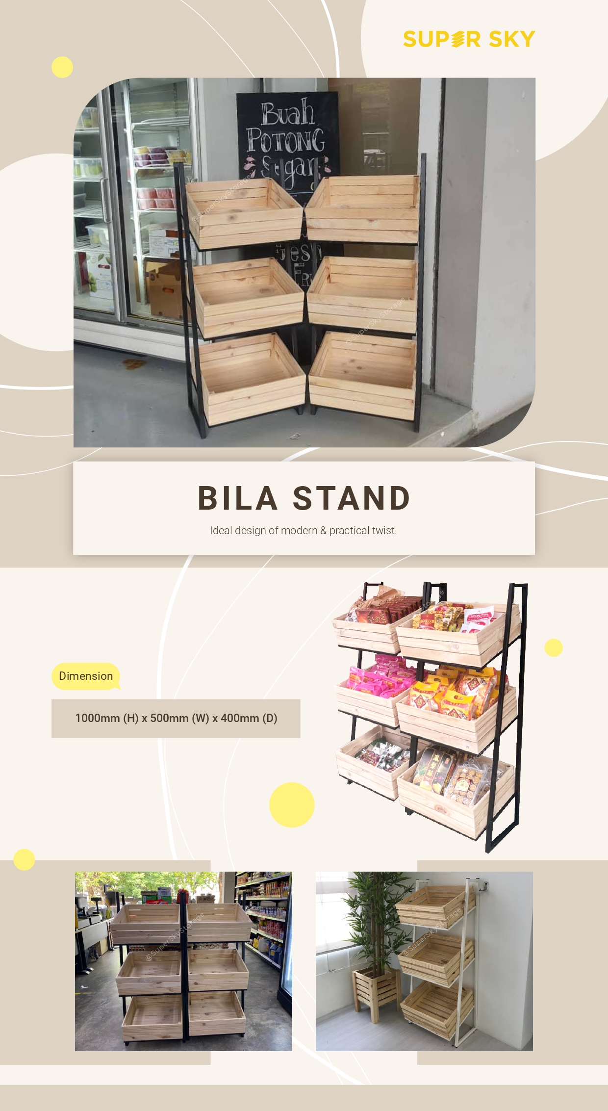 Bila Stand Rack | Fruits & Vegetables Rack Supplier - Super Sky Malaysia