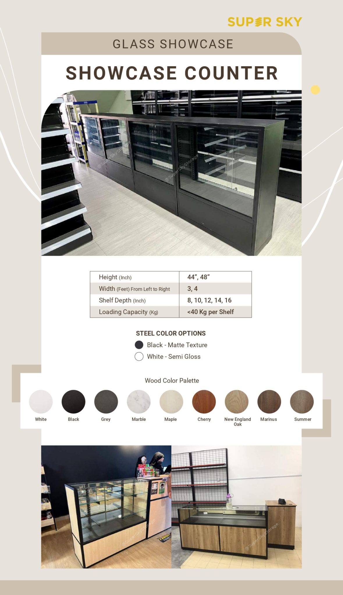 Glass Showcase Supplier - Super Sky Malaysia