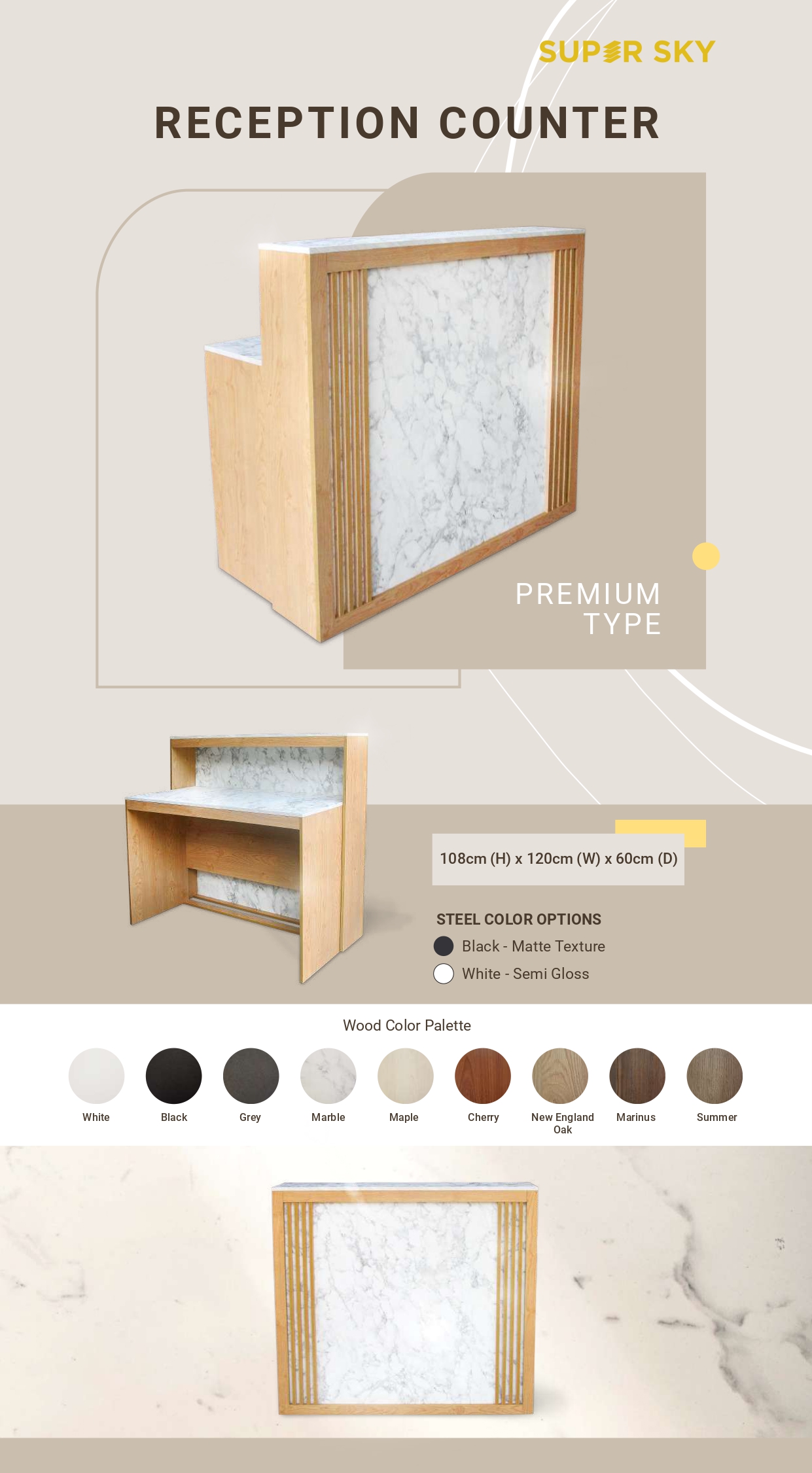 Wall Mounted Reception Counter Rack